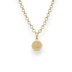 ALEXIE OF ATHENS Capricorn Zodiac Mini Medallion Chain Necklace - Gold