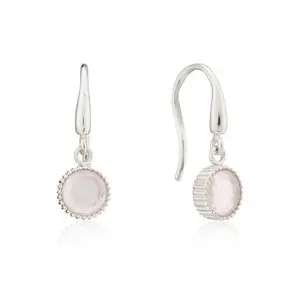 AUREE JEWELLERY Barcelona Rose Quartz Hook Earrings - Pink