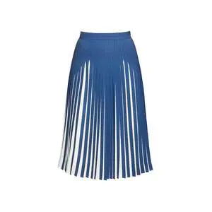 RUMOUR LONDON Pleated Two-tone Midi Skirt - Blue/white