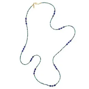 FARRA Phoenix Lapis Beaded Long Necklace
