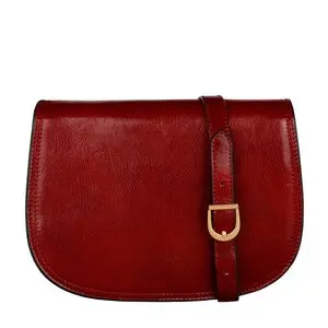 TIME RESISTANCE Moonfleet Leather Saddle Bag - Red