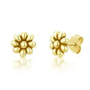 UNALOE Vermeil Flower Stud Earrings - Gold