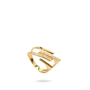 LINYA JEWELLERY Adjustable Bypass Ring - Gold