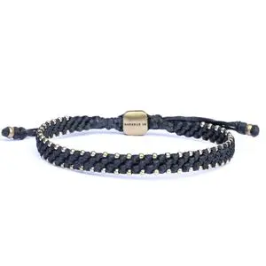 HARBOUR UK BRACELETS Rope And Bronze Beaded Bracelet - Black