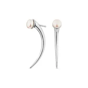 SALLY SKOUFIS Sterling Silver Earrings With Pearl - Silver/white