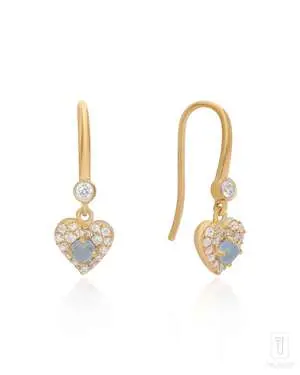 THE JEWELZ Aquamarine And Zirconia Drop Earrings - Blue/silver