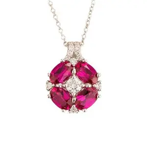 JUVETTI  Pristi Ruby And Diamond Necklace - White/red