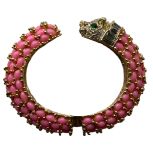 LAURA GRAY Panther Cuff Bracelet - Pink