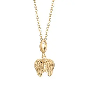 LILY CHARMED 18ct Plated Sterling Silver Angel Wings Charm Necklace - Gold