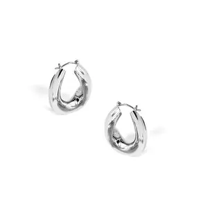 POTOSKA Falin Maxi Chubby Hoop Earrings - Silver