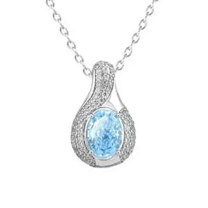 Arte Madrid Sierra Pave Amulet Necklace - Blue