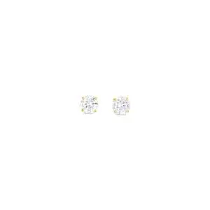 LUTIRO Stud Earrings 7mm 10k Gold - White