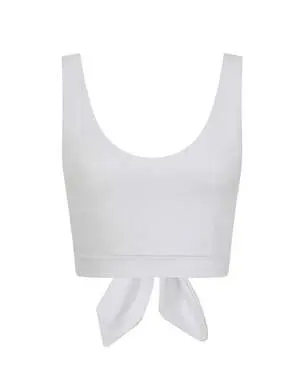 SOPHIE CAMERON DAVIES Floral Lace-back Crop Top - White
