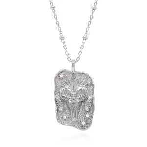 LUNA CHARLES Solara Zodiac Aries Star Sign Necklace - Silver