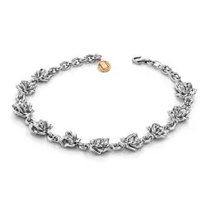 UNALOE Sterling Rose Chain Charm Bracelet - Silver