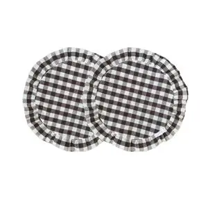 CLUB CARLOTTA TABLEWARE Gingham Darcy Placemats Set Of Two - Brown