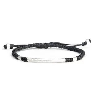 HARBOUR UK Little Björn Sterling Silver Rope Bracelet - Black