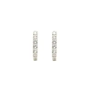 NASI SILVER Adaya Huggie Hoops - White