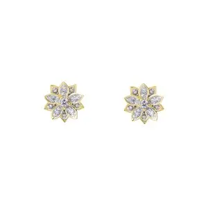 BLOOMTINE | EARTH ANGEL HQ Eternal Bloom™ Diamond Flower Stud Earrings - Gold