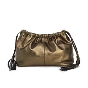 JUAN-JO Leather Clutch With Tassels - Gold