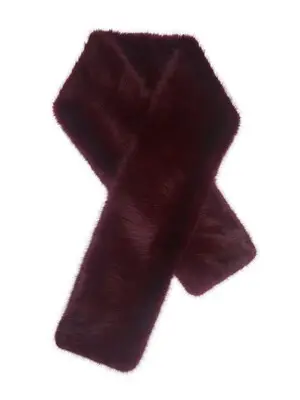 MISS CIRCLE NEW YORK Jazmin Burgundy Multi-wear Faux Fur Scarf - Red