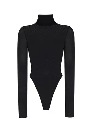 NO'DESIGN Sheer Turtleneck Bodysuit