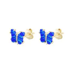 KAMARIA Opal Butterfly Stud Earrings - Blue