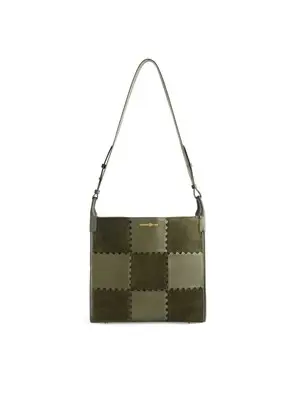 ORANGE CUBE Large Mosaic Stitch Tote Bag