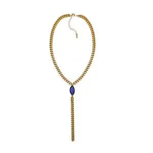 ADRIANA PAPPAS DESIGNS Marquise Lariat Necklace - Blue