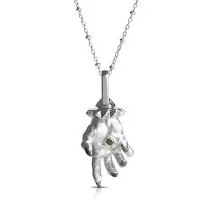 KASUN LONDON Hand Of The Protector Pendant With Tourmaline - Silver