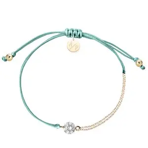 ADRIANA PAPPAS DESIGNS Cz Solitaire Bracelet On Colored Cord - Blue