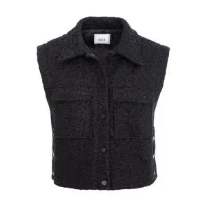 CONCEPT A TROIS Sleeveless Textured Vest With Embroidery