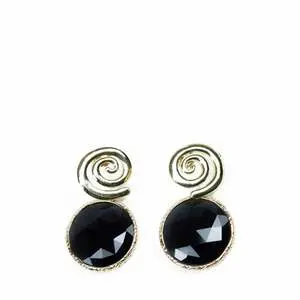 ADDICTED2 Estia Bronze Dangle Earrings - Black/gold