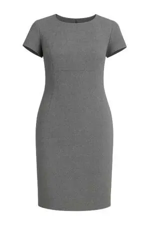 CONQUISTA Tailored Stretch Sheath Dress - Grey