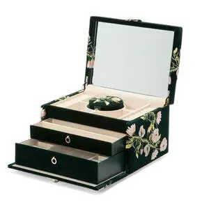 Wolf Zoe Medium Jewellery Box - Green