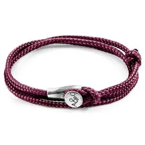 ANCHOR & CREW Dundee Silver & Rope Bracelet - Pink