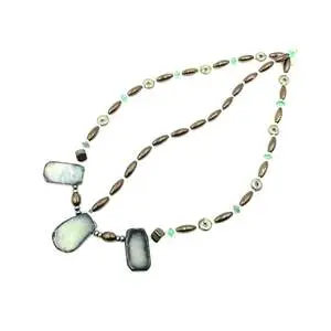 AMY DELSON JEWELRY Katherine Agate, Pyrite, And Hematite Headdress - Blue/brown/silver