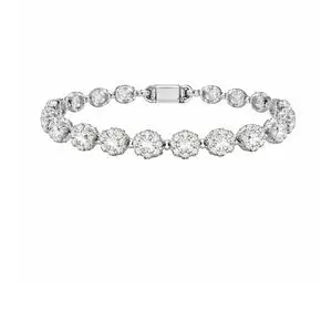 MAISON DE GALA Floral Crystal Tennis Bracelet - Silver