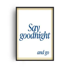 FANCLUB Say Goodnight And Go Retro Music Bedroom Giclée Art Print - Blue