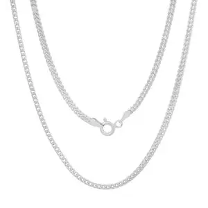 KYLIE HARPER Italian Sterling Box Franco Chain Necklace - Silver