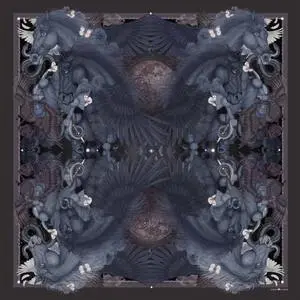EMILY CARTER Black / Grey / Silver The Pluto & Venus Silk Scarf Xl - Black/grey/silver