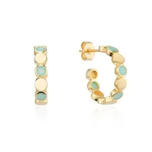 AUREE JEWELLERY Ortigia Amazonite & Gold Vermeil Disc Hoop Earrings - Green