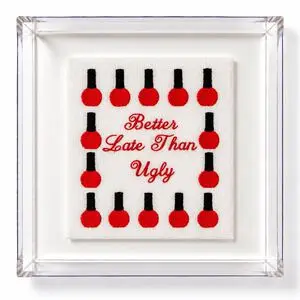 LILLY LOVES Better Late Than Ugly Embroidered Print - Red