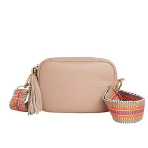 BETSY & FLOSS Verona Crossbody Bag With Aztec Strap And Tassel Detail - Orange