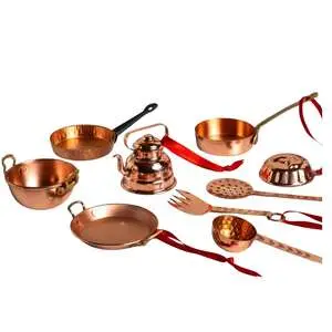 ANATOLIACRAFT Set Of Nine Copper Christmas Tree Ornaments - Brown