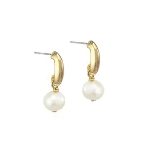 BIKO Bianca Pearl Huggie Earrings
