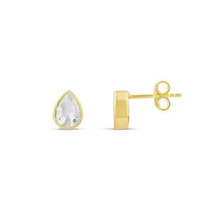 SHYMI Fancy Shape Bezel Set Stud Earrings - Gold