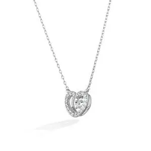 SHABELLA NYC Dancing Heart Necklace - Silver
