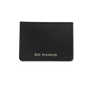 VIDA VIDA Black Leather Travel Card Holder - Bus Wanker Black