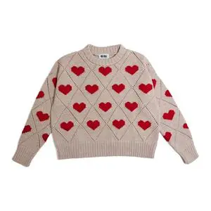 GIGI KNITWEAR Love Sweater - Beige/red
